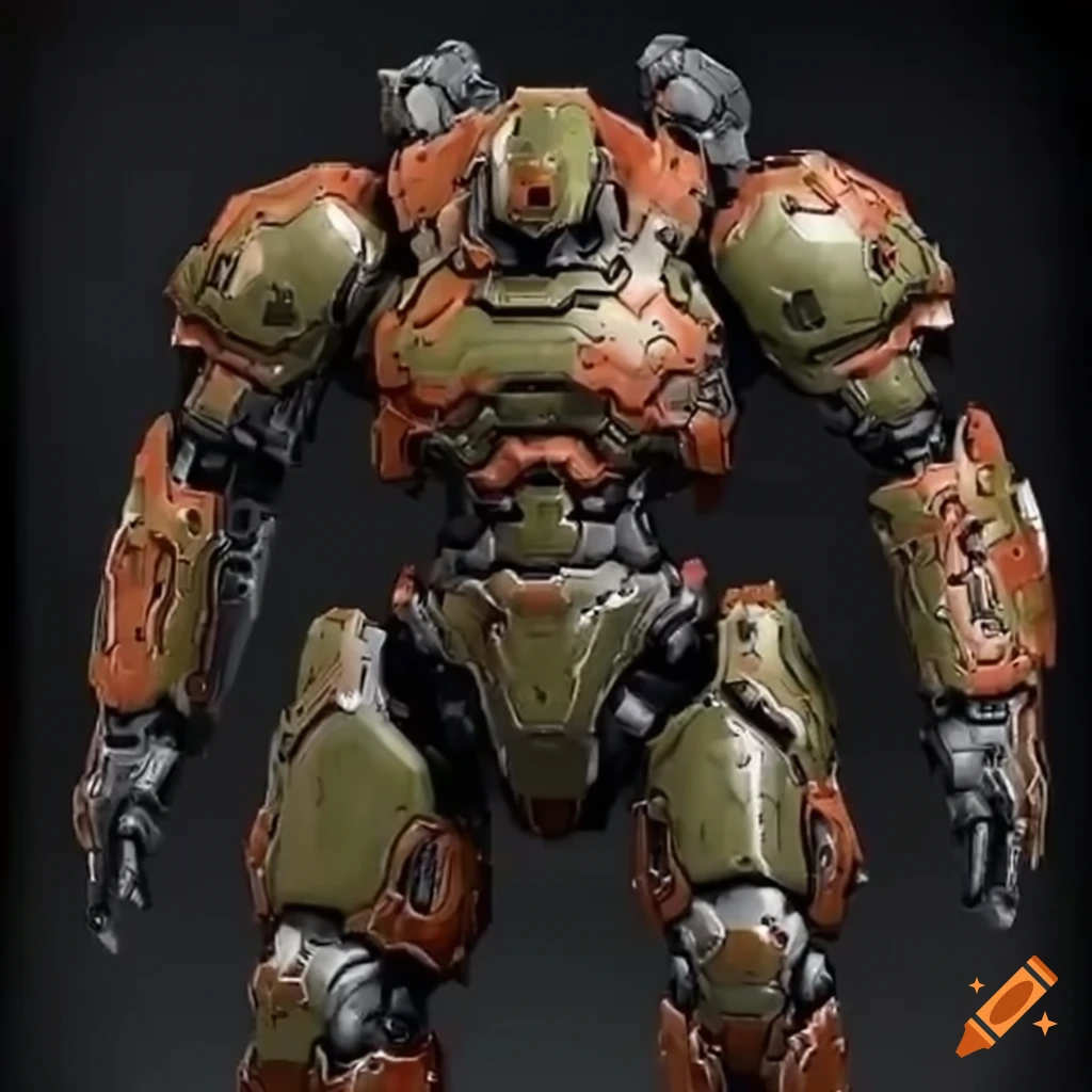 Jaeger mecha inspired by Doom Slayer's armor from video games on Craiyon
