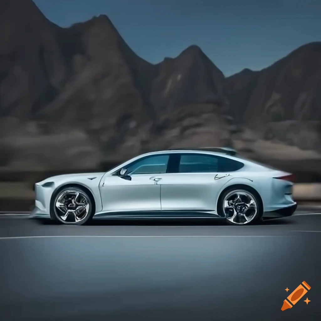 Silver nio et7 driving in pasadena on Craiyon