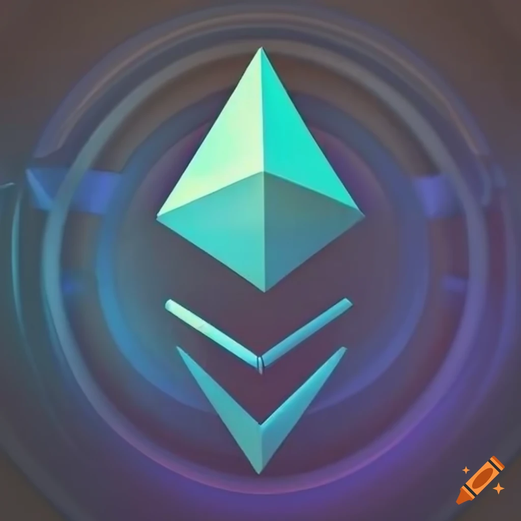 Glowing Ethereum logo with intricate details and gradient effects on ...