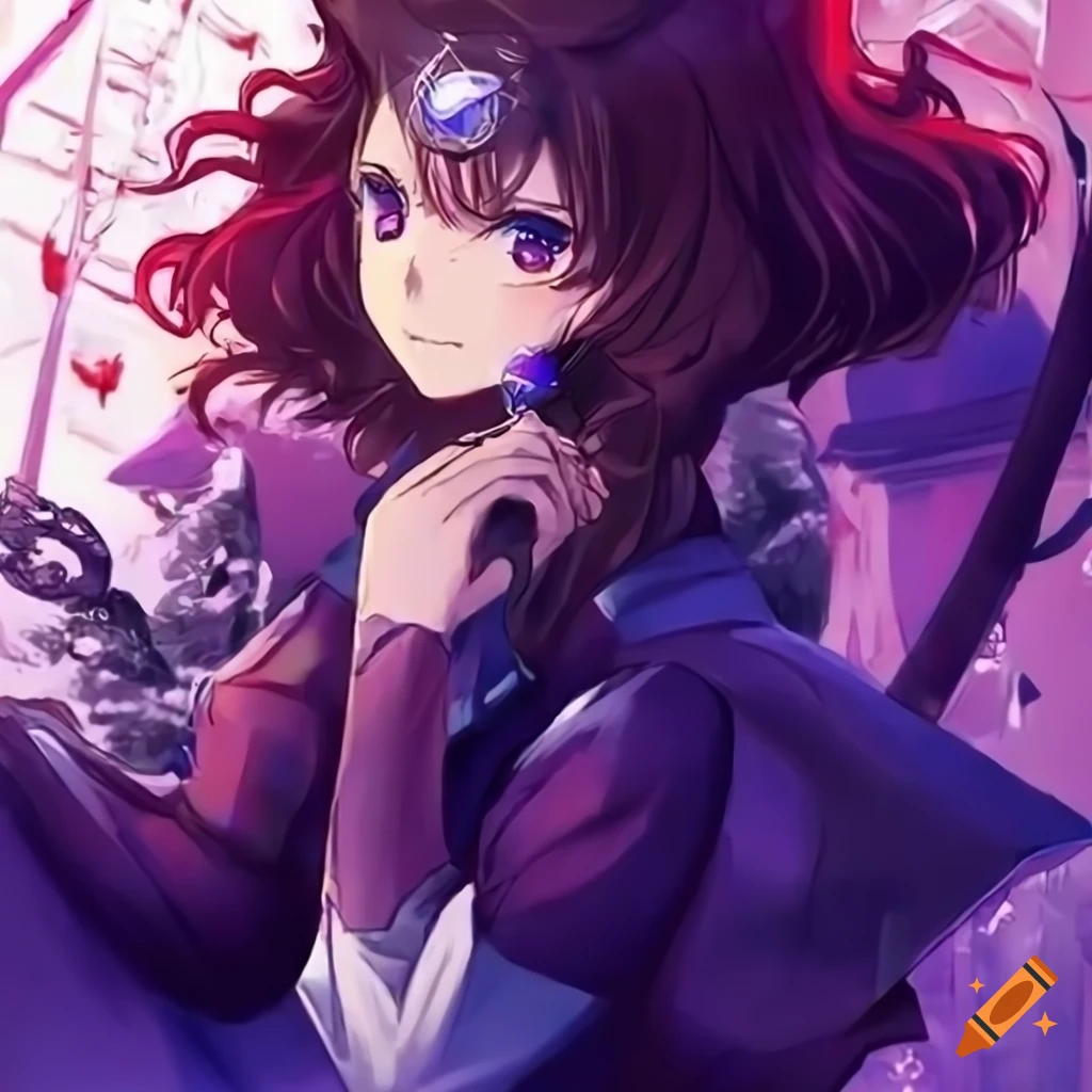 Anime wizard in a fantasy setting on Craiyon