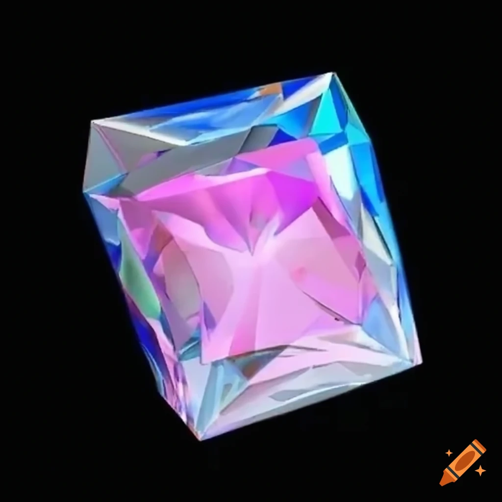 Shiny 3D diamond with Japanese text in an anime style on Craiyon