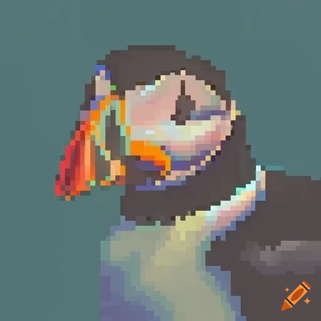 Pixelated sad puffin on Craiyon