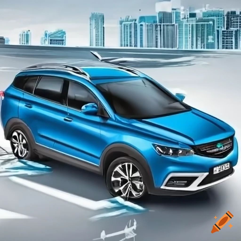 Cartoon styled blue geely jiaji on Craiyon