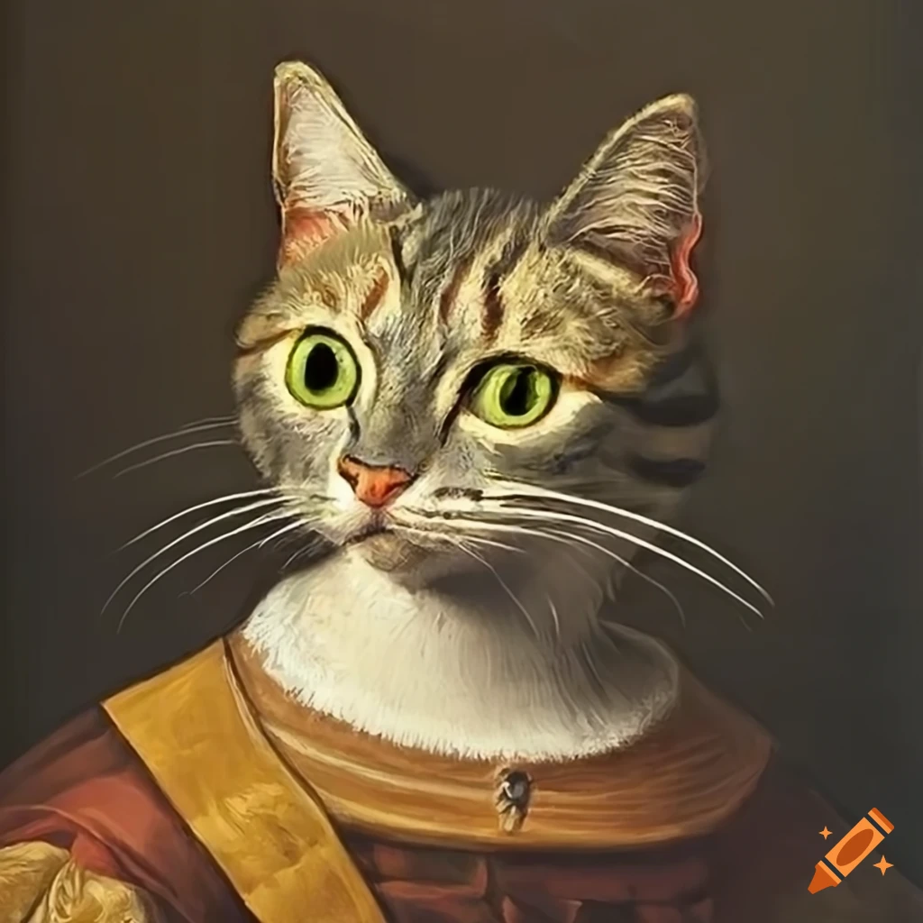 Renaissance painting of a cat on Craiyon