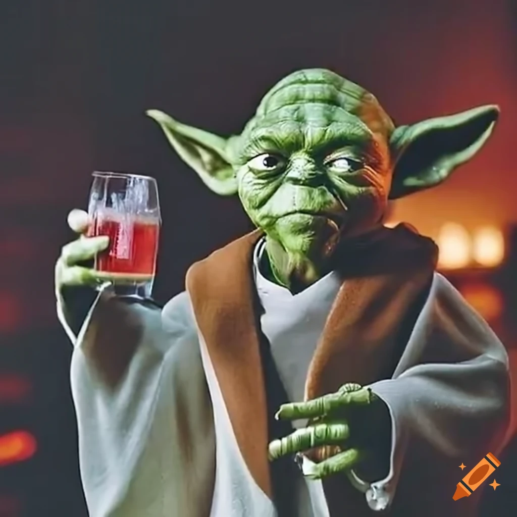 Master Jedi Yoda enjoying a night out in New York City on Craiyon