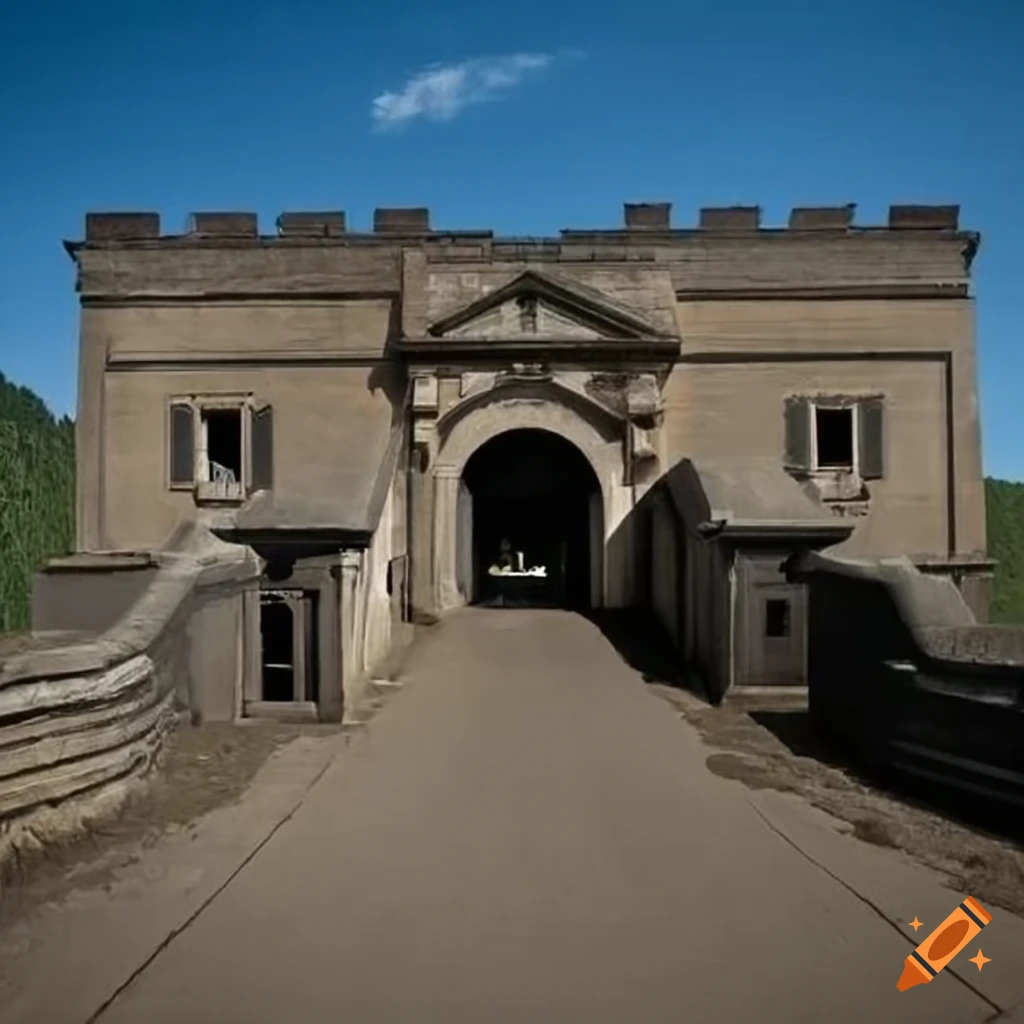 Entrance of a military fort with the title 'black battalion' on Craiyon