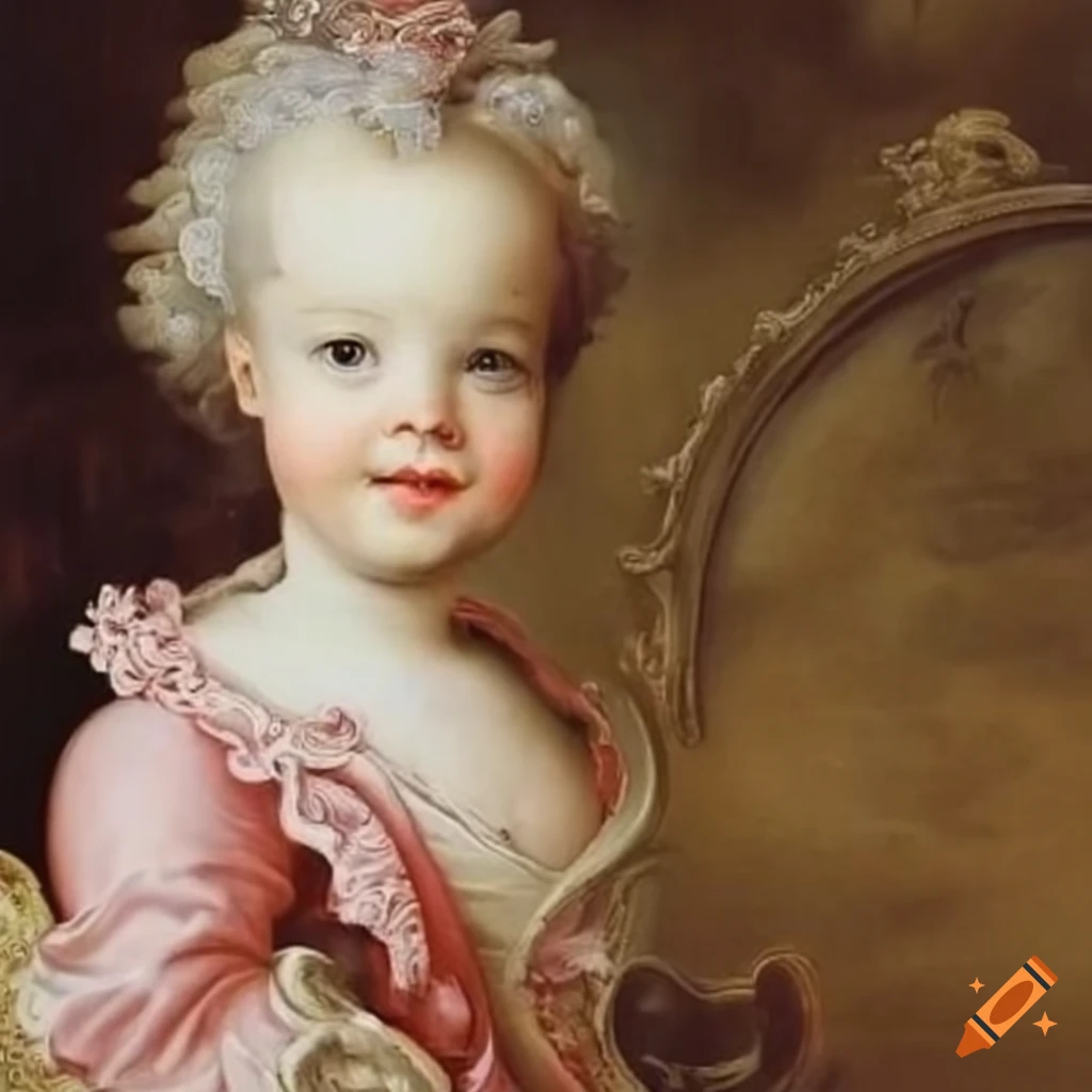 Un bébé peint dans le style rococo on Craiyon