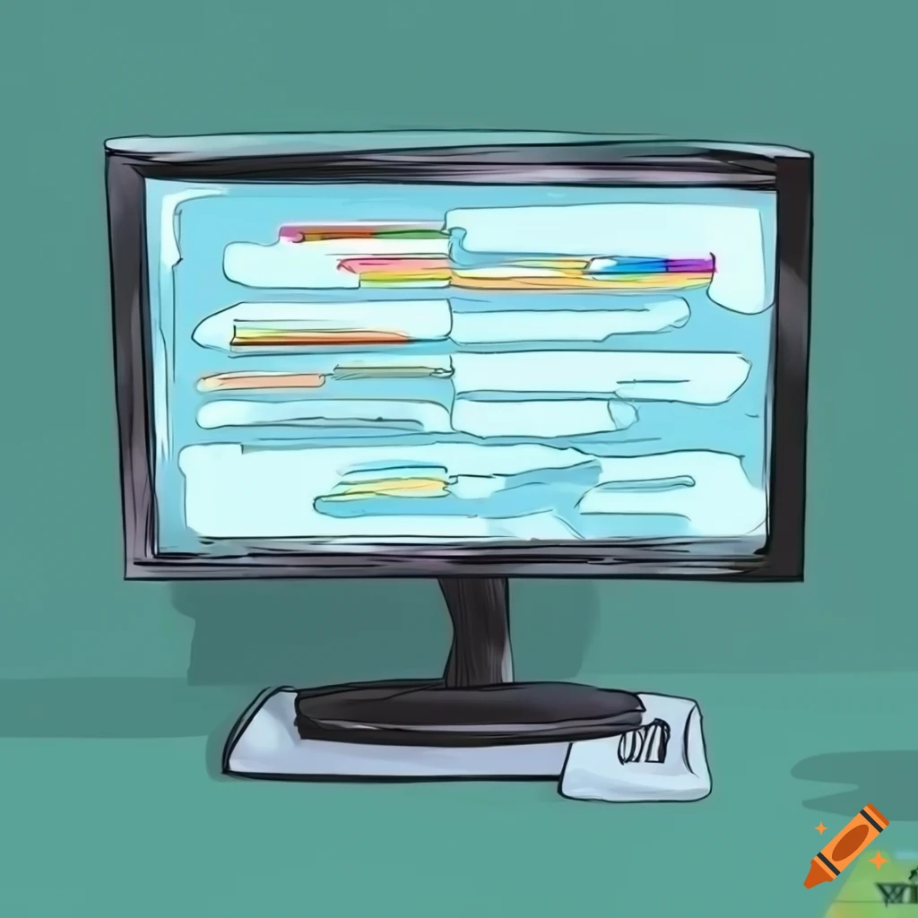 Computer screen displaying business software with lists on Craiyon