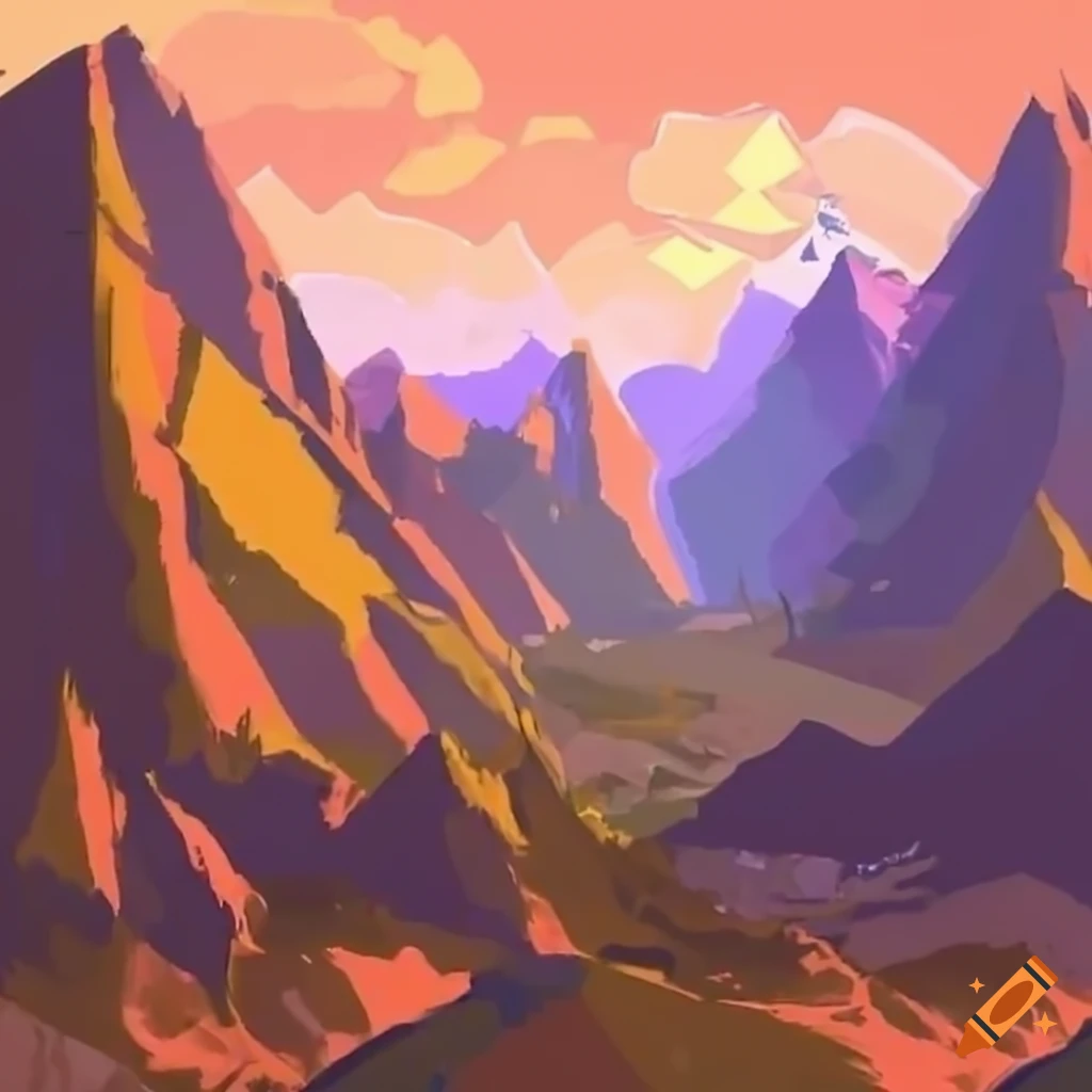 Immersive virtual reality rpg hills and mountain range on Craiyon