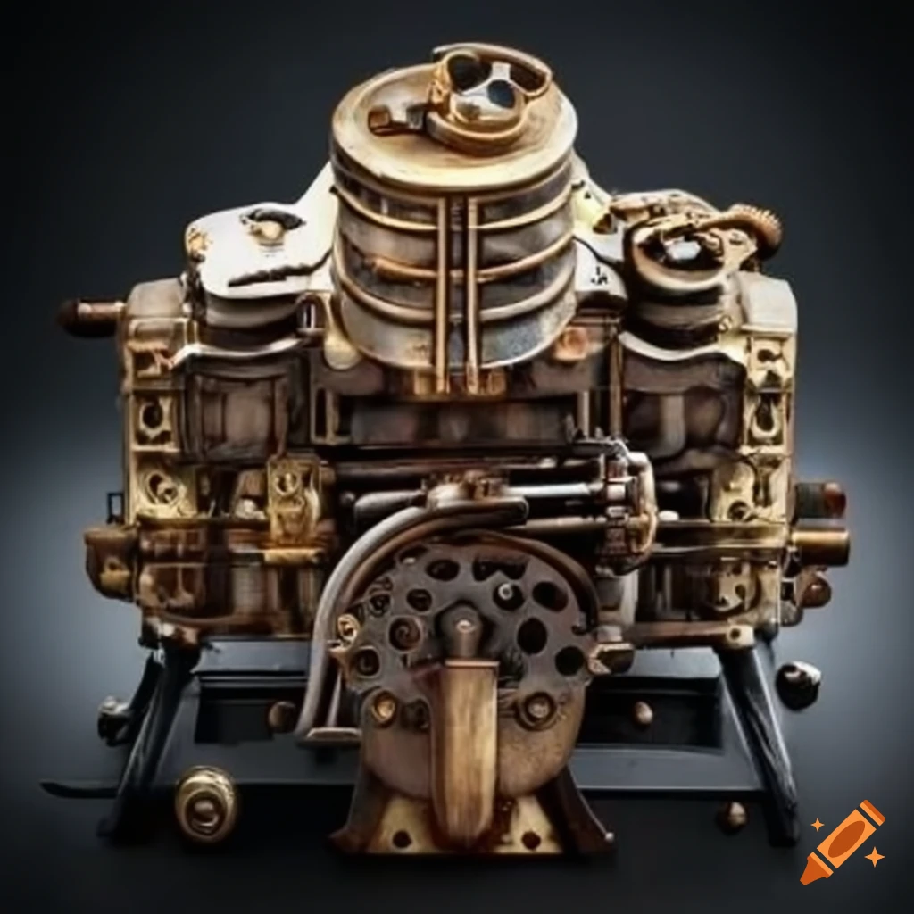 Steampunk-inspired speed machine with intricate victorian era machinery ...