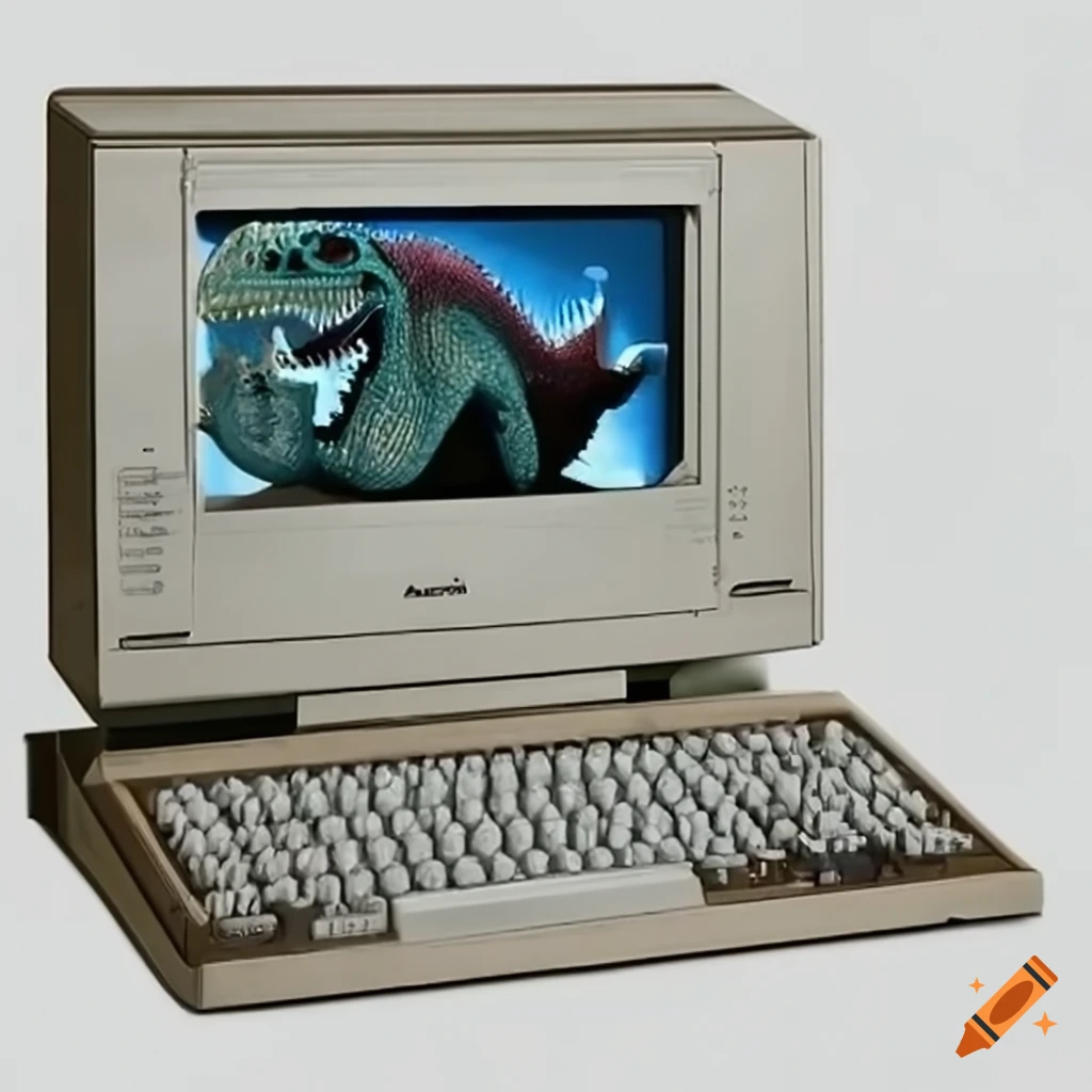 Dinosaur computer on Craiyon