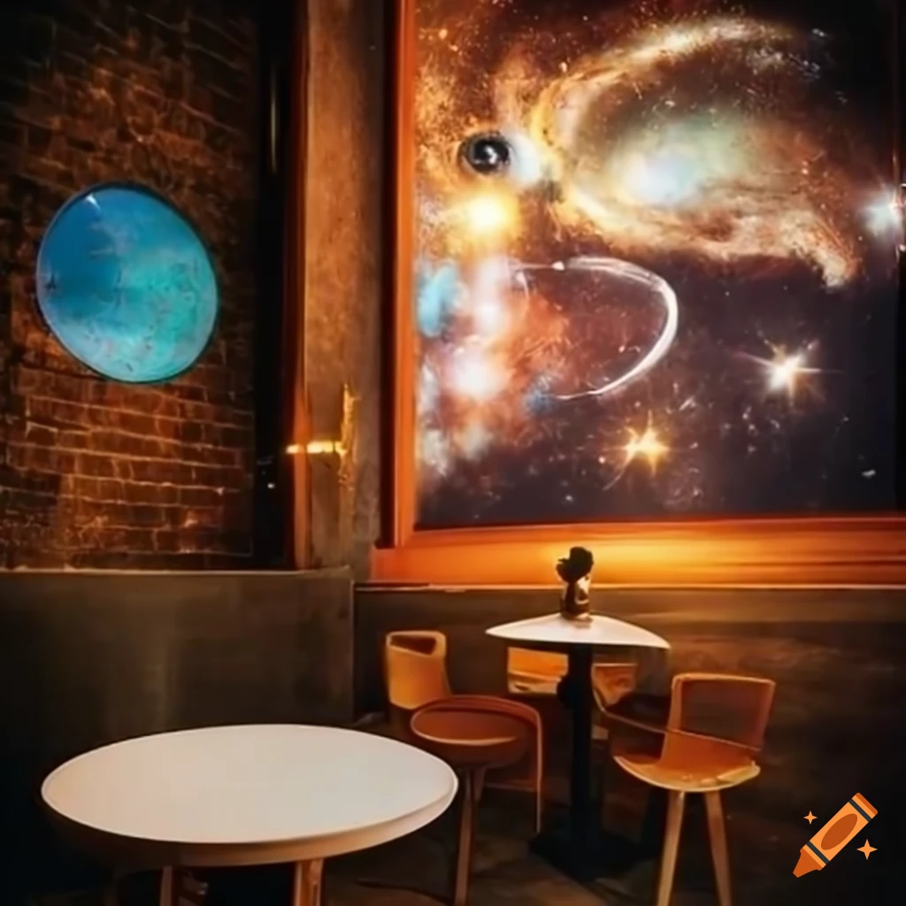Solar coffee cafe with galaxies theme on Craiyon
