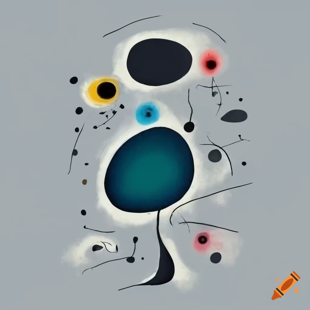 Surrealist cosmic creatures and plants in red, yellow, white, and blue ...