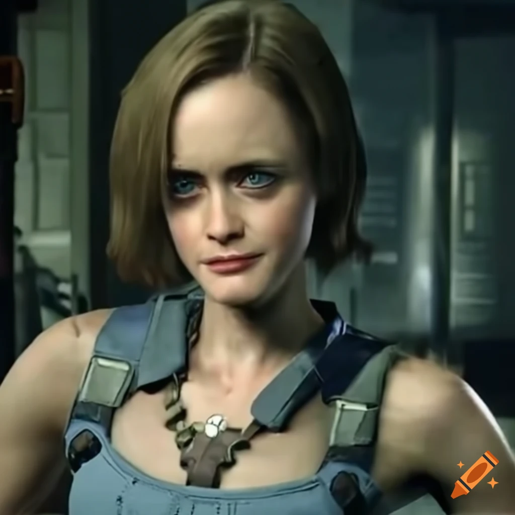 Actress Alexis Bledel portraying Jill Valentine in Resident Evil 3 on ...