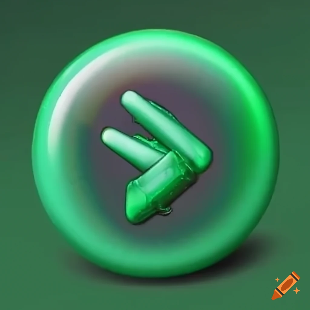 Green style youtube button on Craiyon