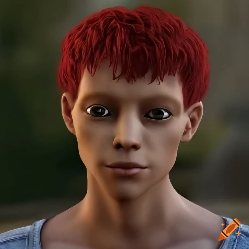 Group of humanoid alien men with maroon hair and Arabic features on Craiyon