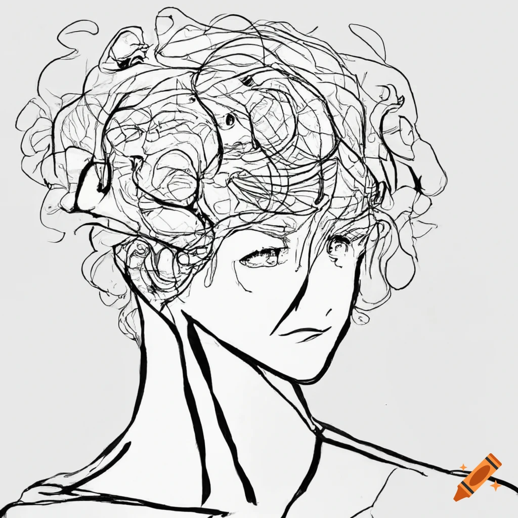 Abstract mind thought line art on Craiyon