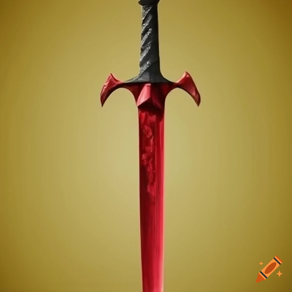 Red sword on yellow background on Craiyon