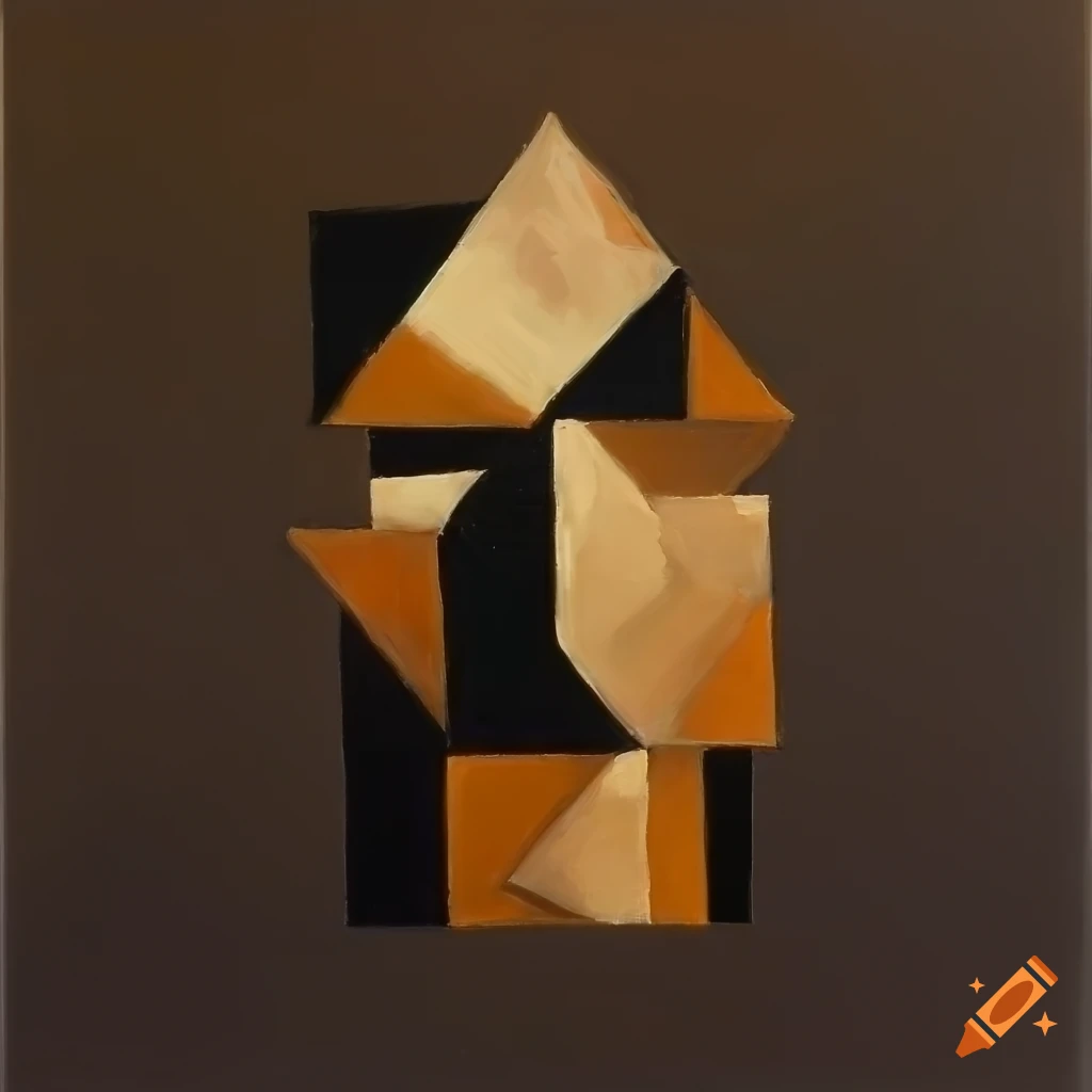 Cubism oil painting inspired by georges braque with geometric patterns ...