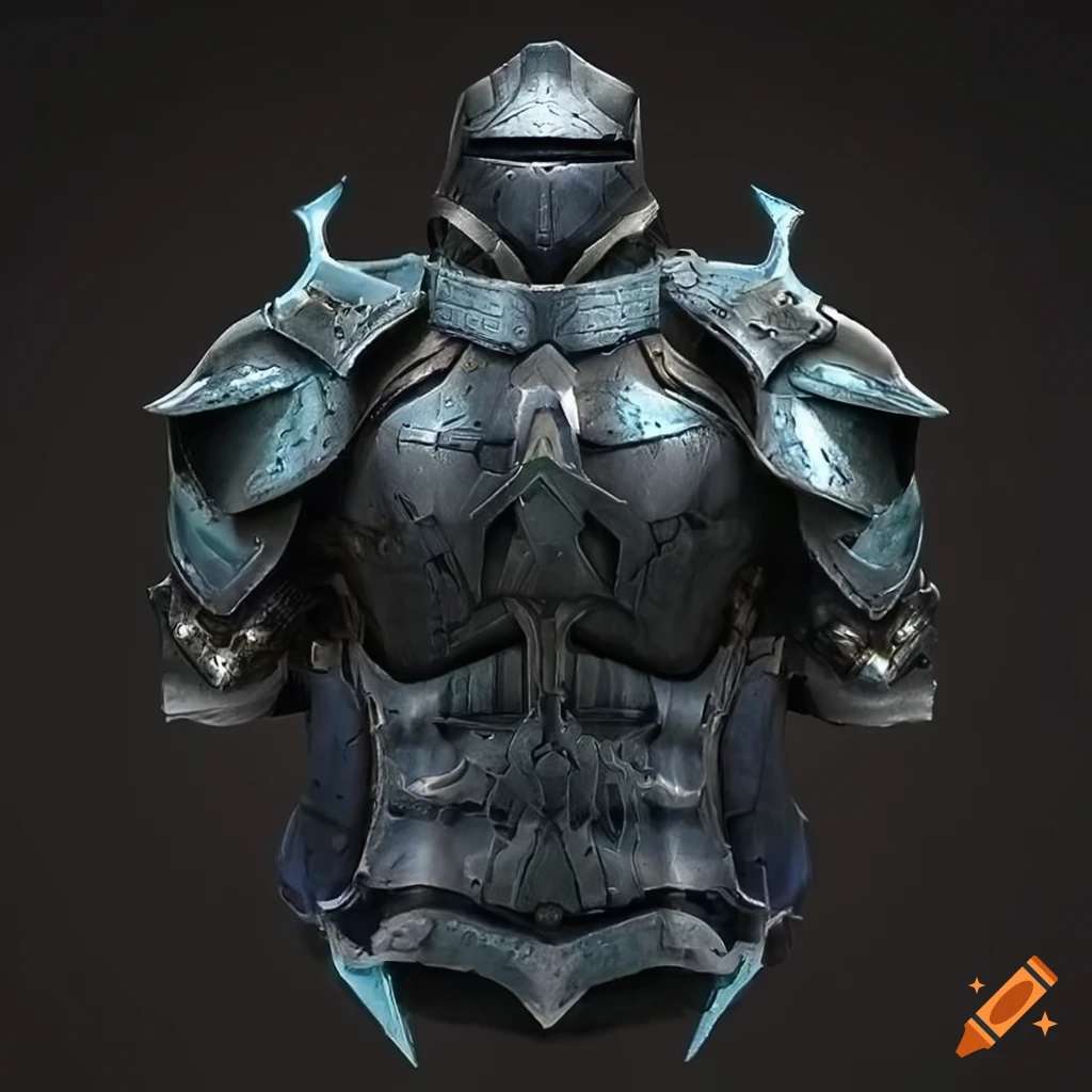 Heavy armor from the front view in a close-up, fantasy on Craiyon