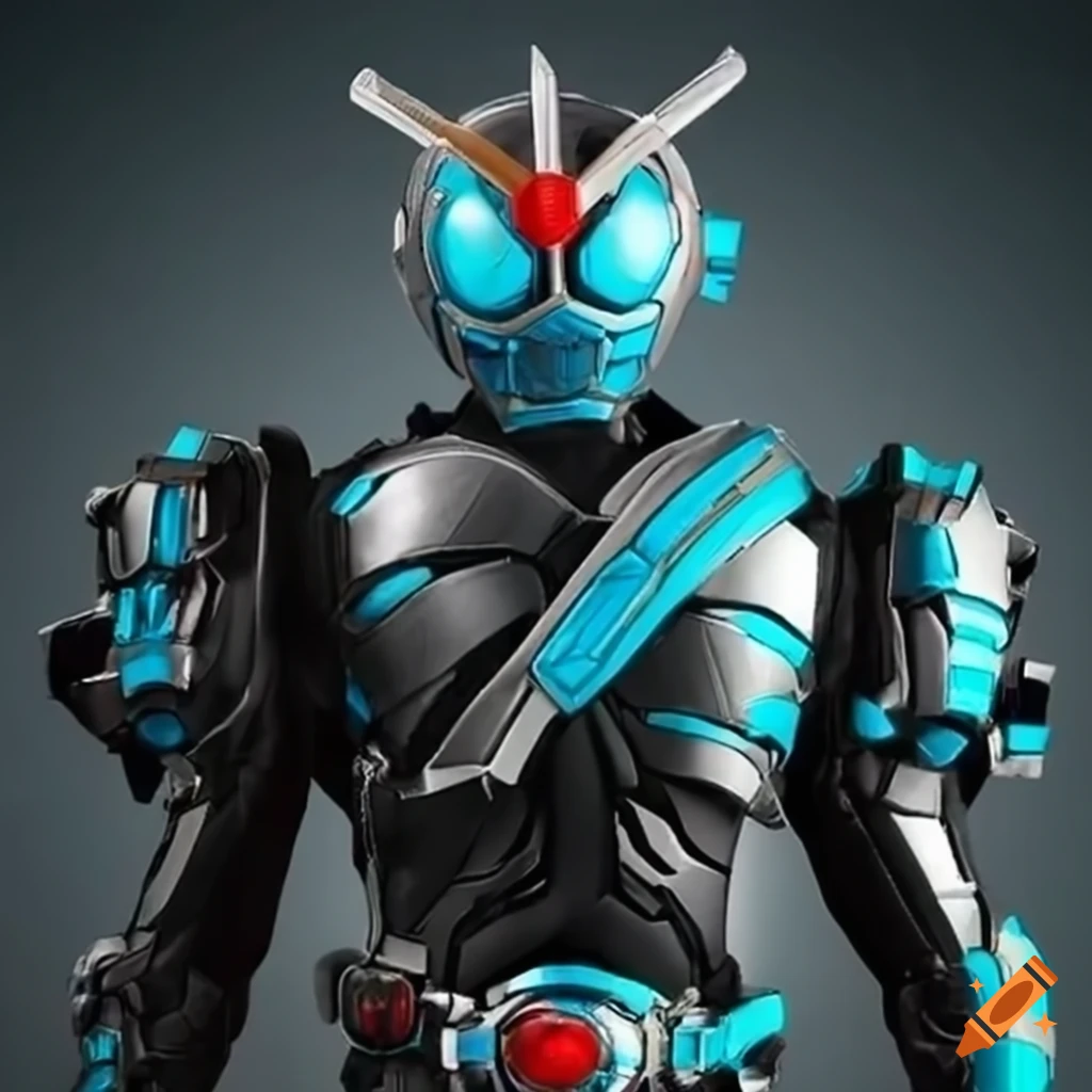 Kamen rider armor inspired by beetle exoskeleton on display on Craiyon