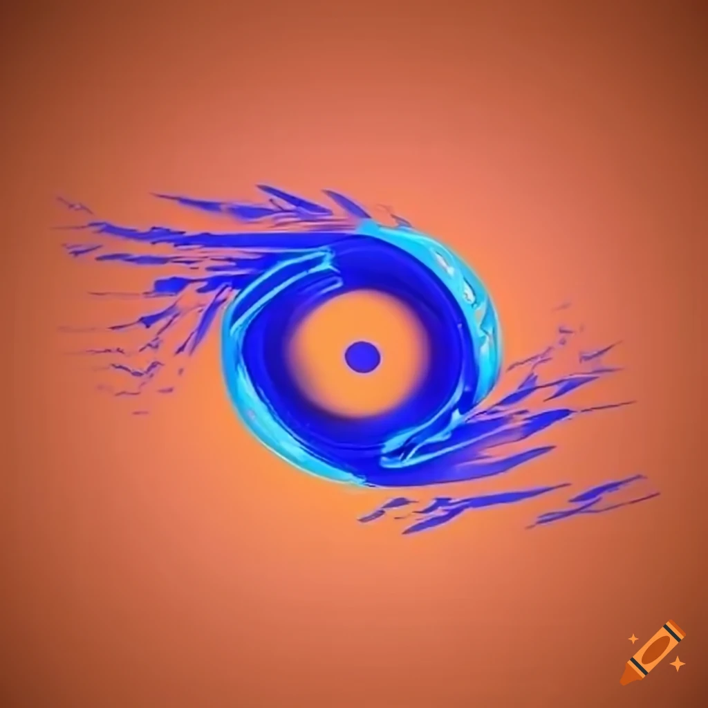 Galactic orange and blue gaming logo on Craiyon