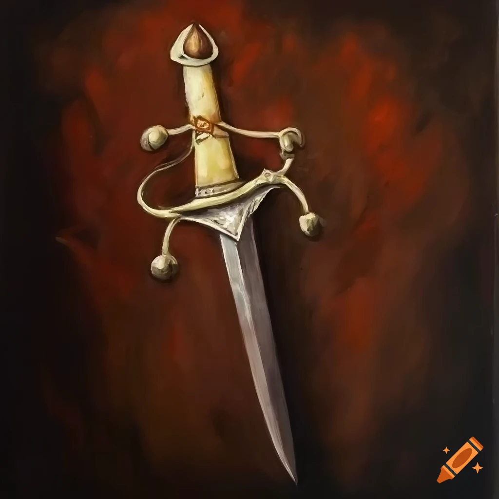 Medieval stiletto dagger oil painting on Craiyon