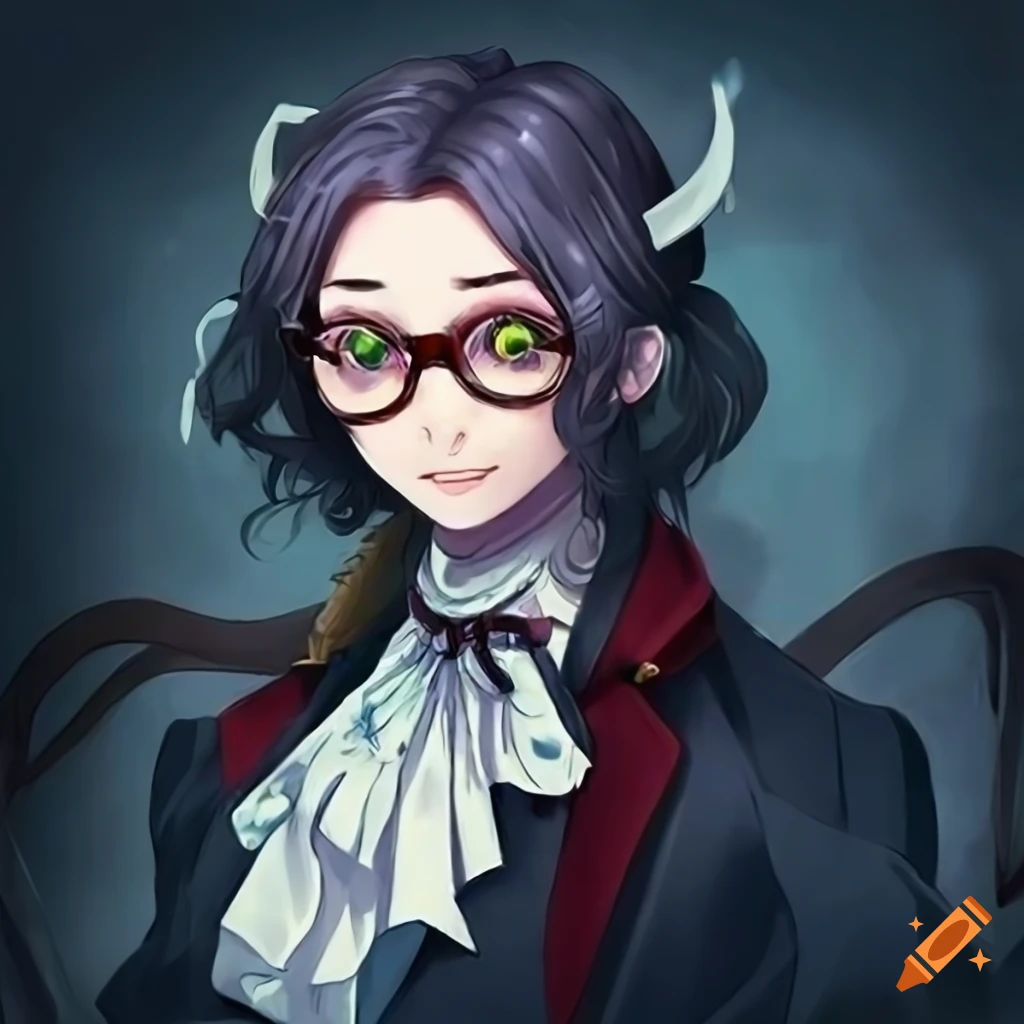 Anime demonic wizard in a fantasy victorian setting on Craiyon