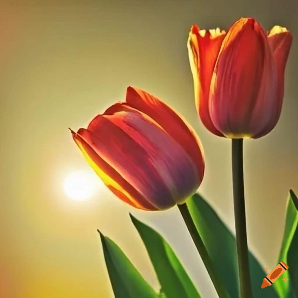 Two tulips under the sun on Craiyon