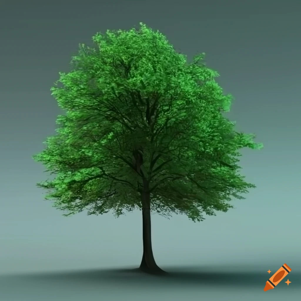 3d model of green trees in autumn setting on Craiyon