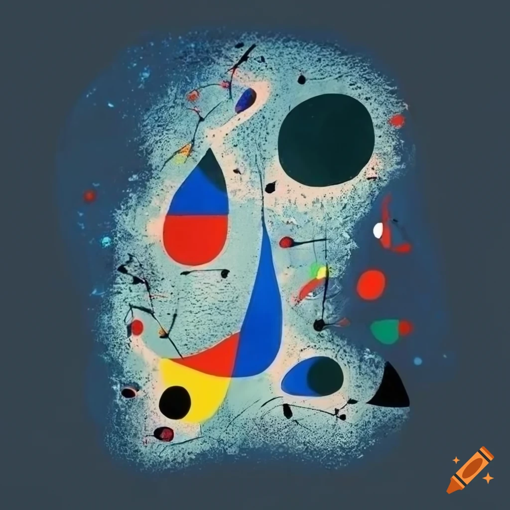 Surrealist cosmic creatures and plants in Miro painting style with ...
