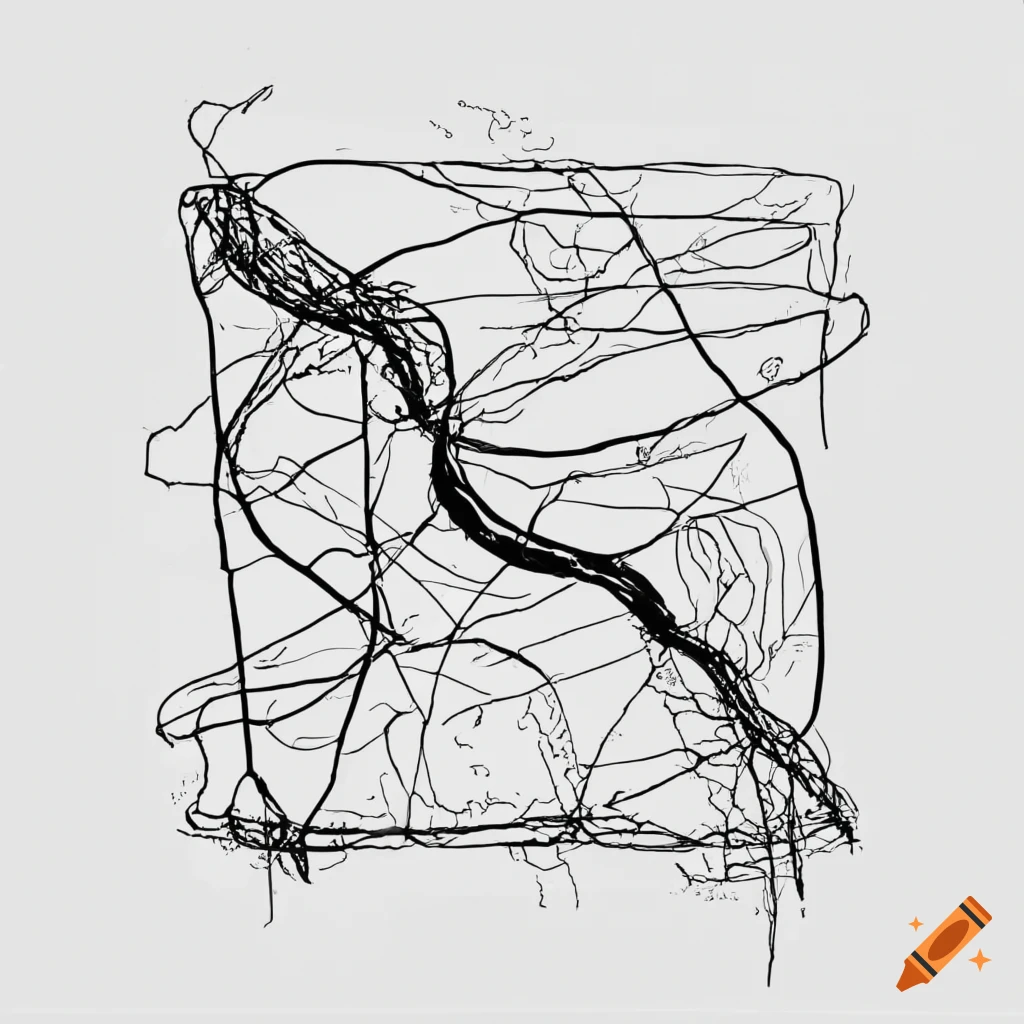 Black and white line art map of road network on Craiyon