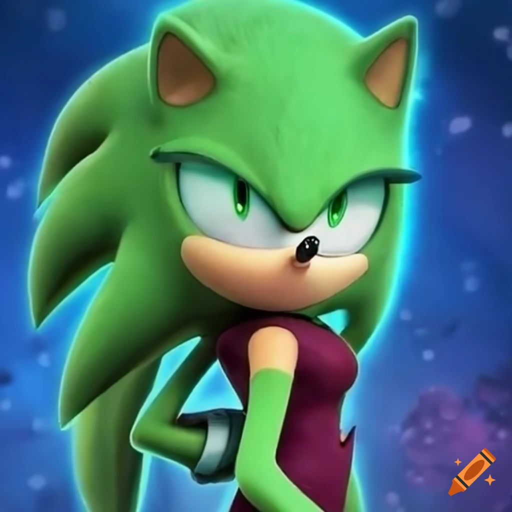 Female green hedgehog similar to sonic on Craiyon