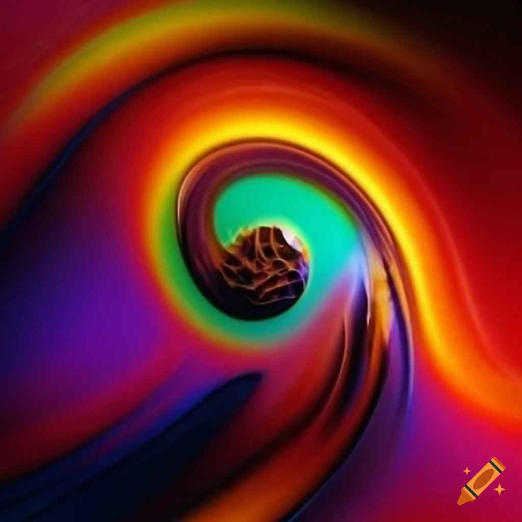 Ferrofluid forming spikes in a swirling motion on Craiyon