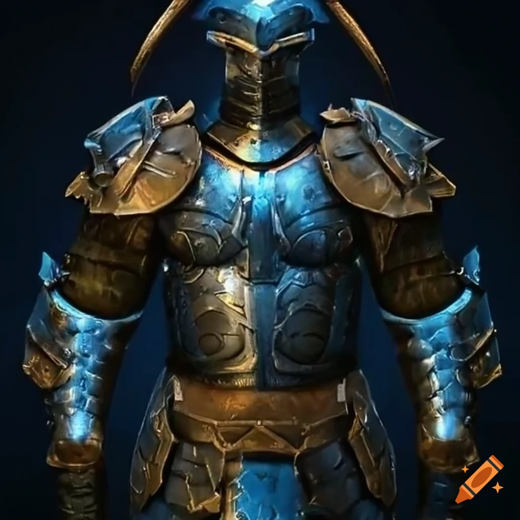 Close view of heavily armored magical body armor on Craiyon