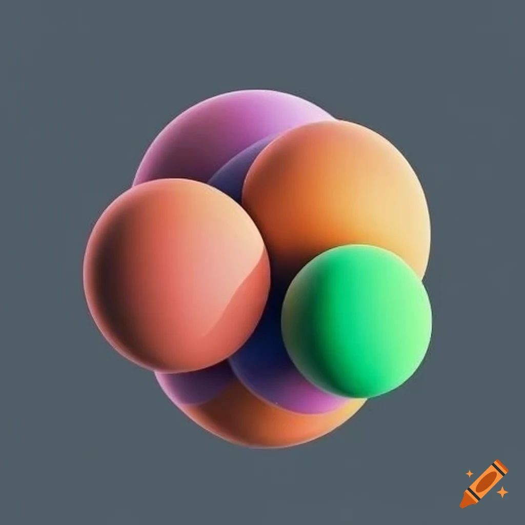 Intriguing geometric pattern formed by three spheres on Craiyon