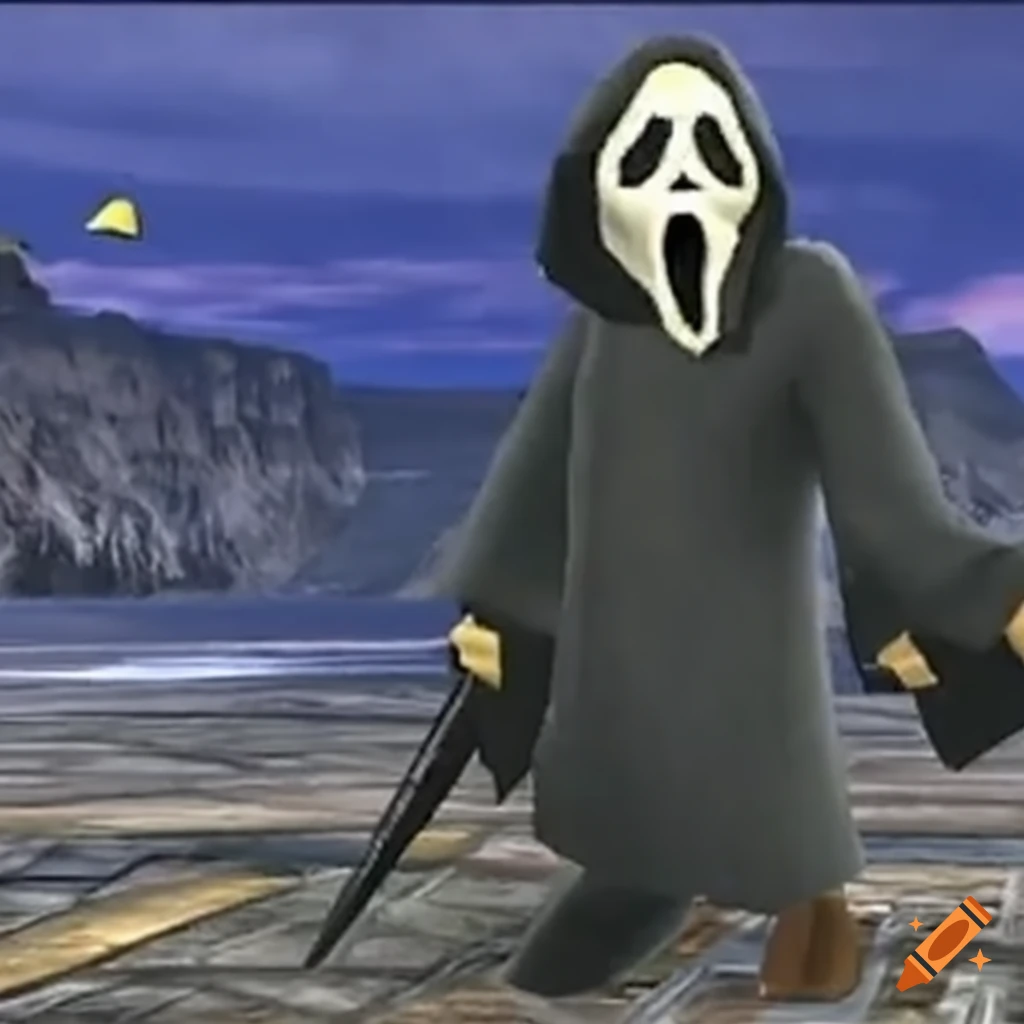 Ghostface character in super smash bros screenshot on Craiyon