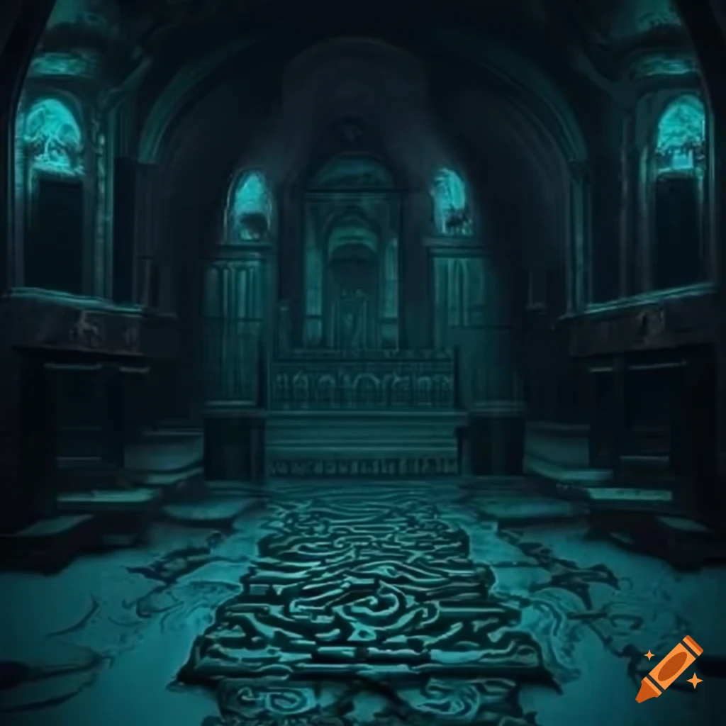 Lovecraftian victorian maze in 3d on Craiyon
