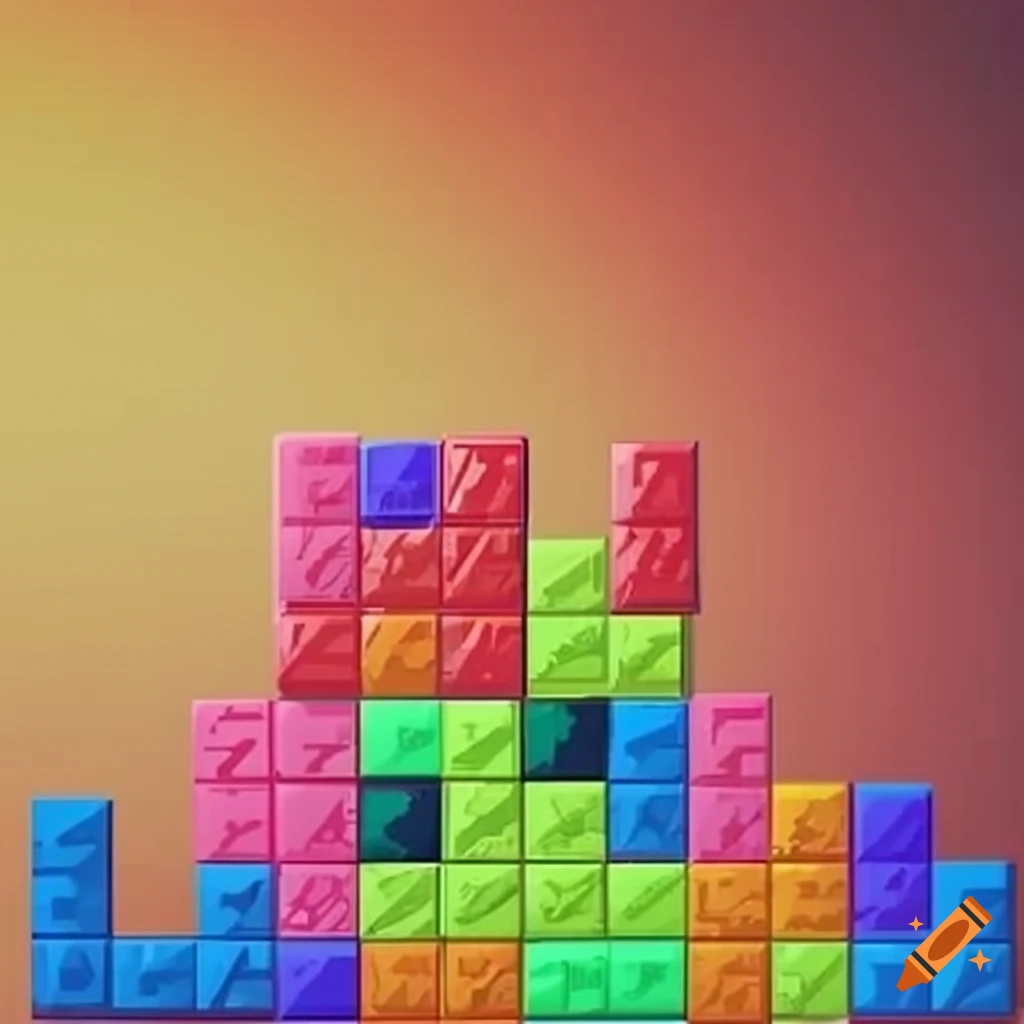 Tetris game blocks on Craiyon
