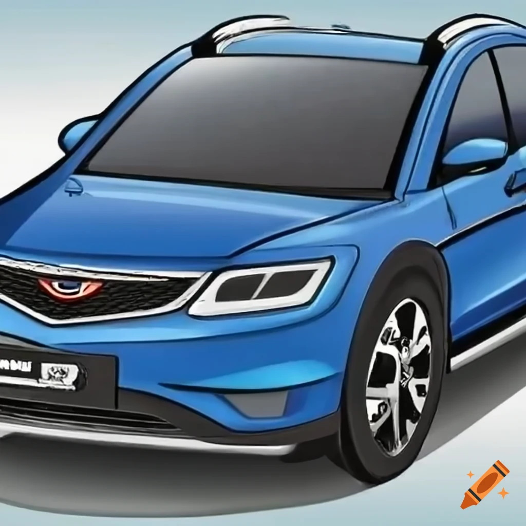 Cartoon styled blue geely jiaji on Craiyon