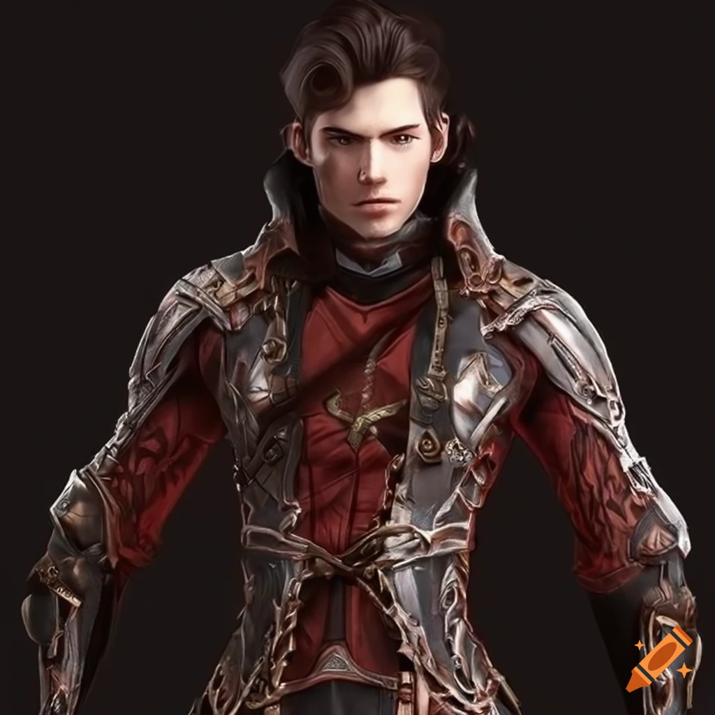 Fantasy rogue male outfit with roses and dagger on Craiyon