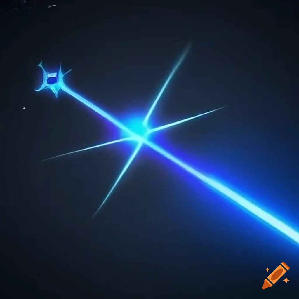 Wide energetic blue lasers in parallel formation on Craiyon