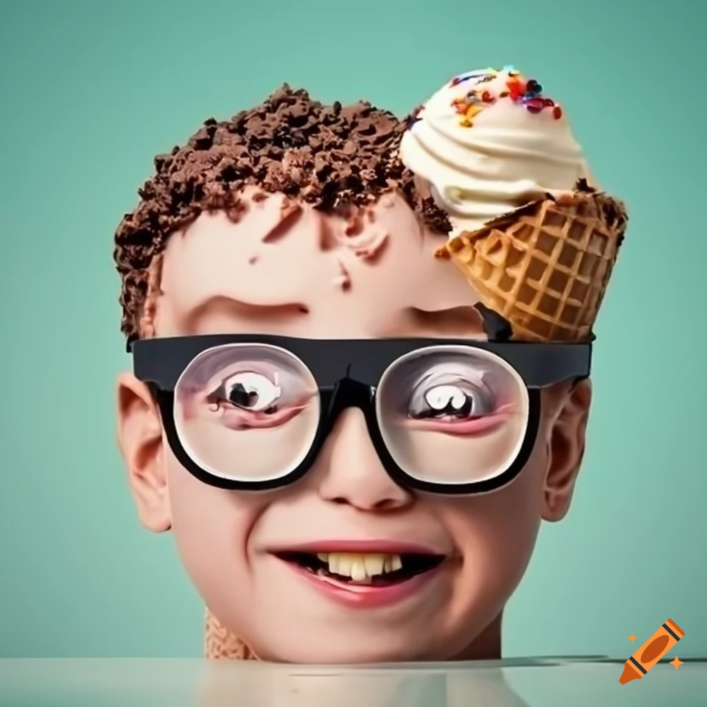 It nerd enjoying ice cream on Craiyon