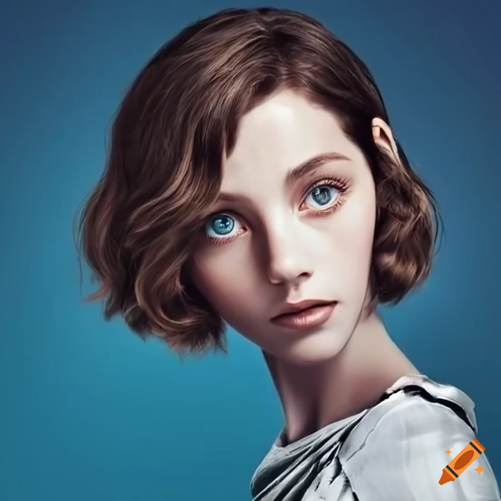 Emily Rudd as a vibrant cadet in Star Trek Discovery style on Craiyon