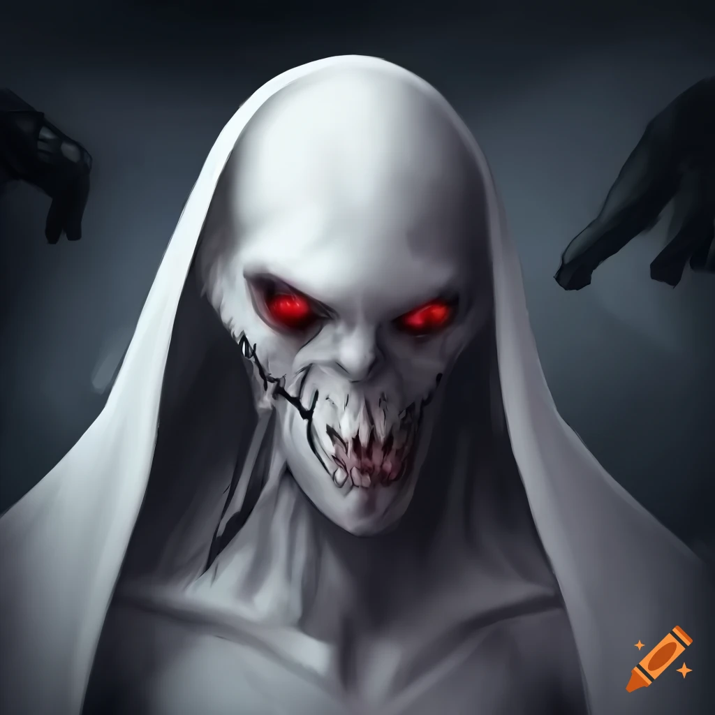 Eldritch entity with snake-like red eyes and sharp teeth on Craiyon