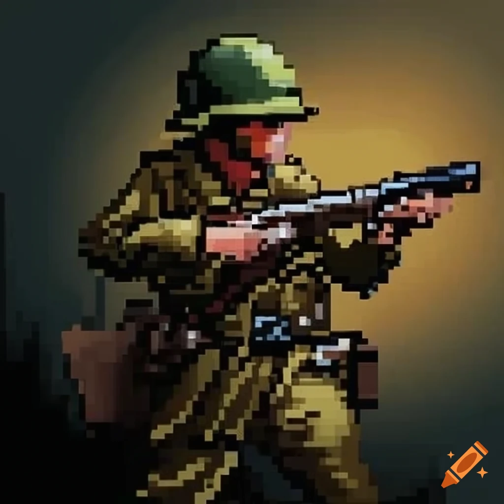WW2 pixel art on Craiyon
