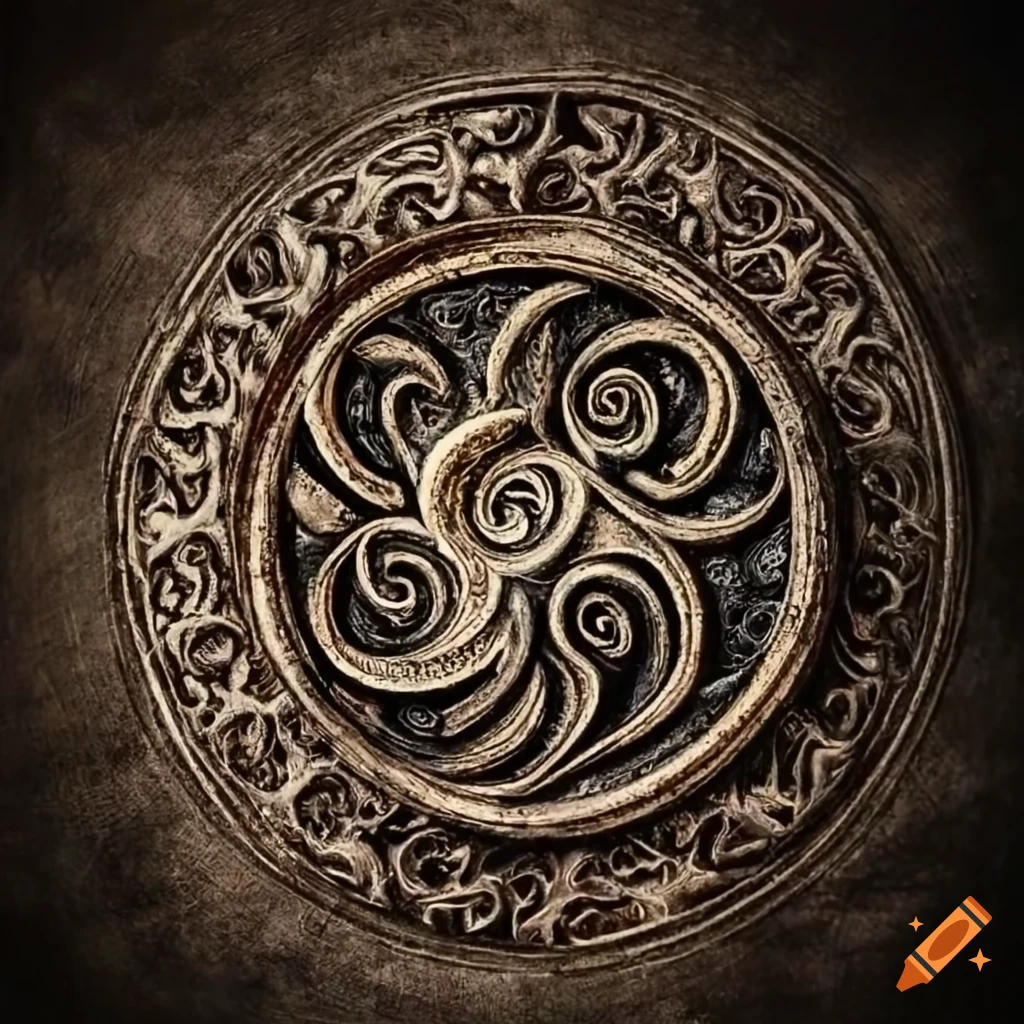 Intricate engraving of the ancient mystical symbol 'Arbatel' on Craiyon