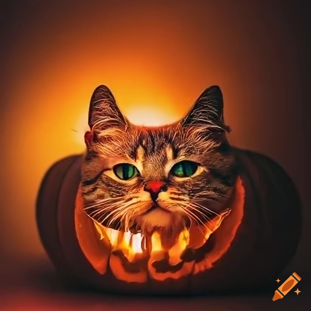 Cat-pumpkin on Craiyon