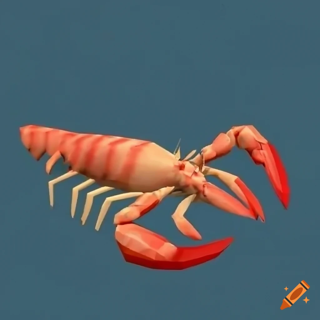 Playstation 1 game lobster in low poly 3D style on Craiyon