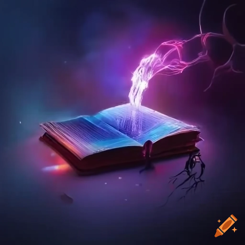 Open magic book on Craiyon